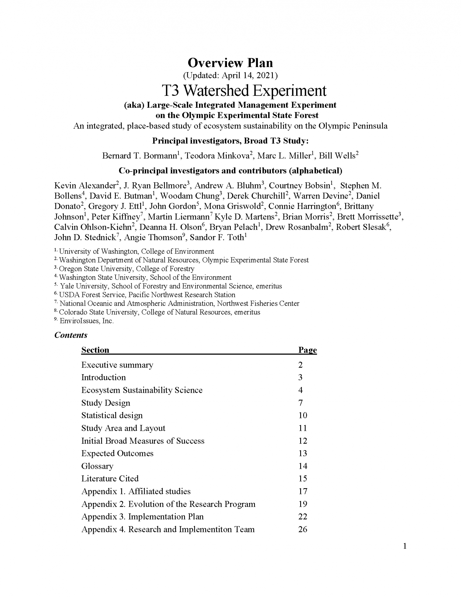 T3 Watershed Experiment | Olympic Natural Resources Center